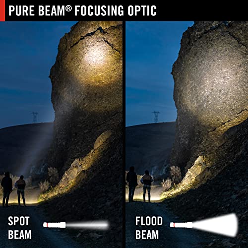 COAST HX5 410 Lumen LED Flashlight, Pure Beam Focusing, Slide Focus, Pocket Clip, Weatherproof, Pocket Sized, Battery Included, Black.