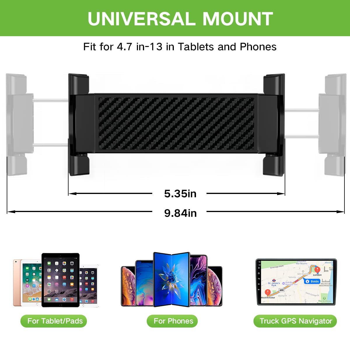 EOCAHO Tablet Holder for Car, 2-in-1 Cup Holder Tablet/Phone Mount, Adjustable Tablet Mount for Car Truck, Compatible with 4.7-13 inch Tabs, iPad, GPS Navigator, iPhone, Galaxy Z Fold 4, 3