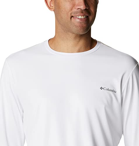 Columbia Men's M Sun Deflector Summerdry Long Sleeve Shirt, White, X-Large