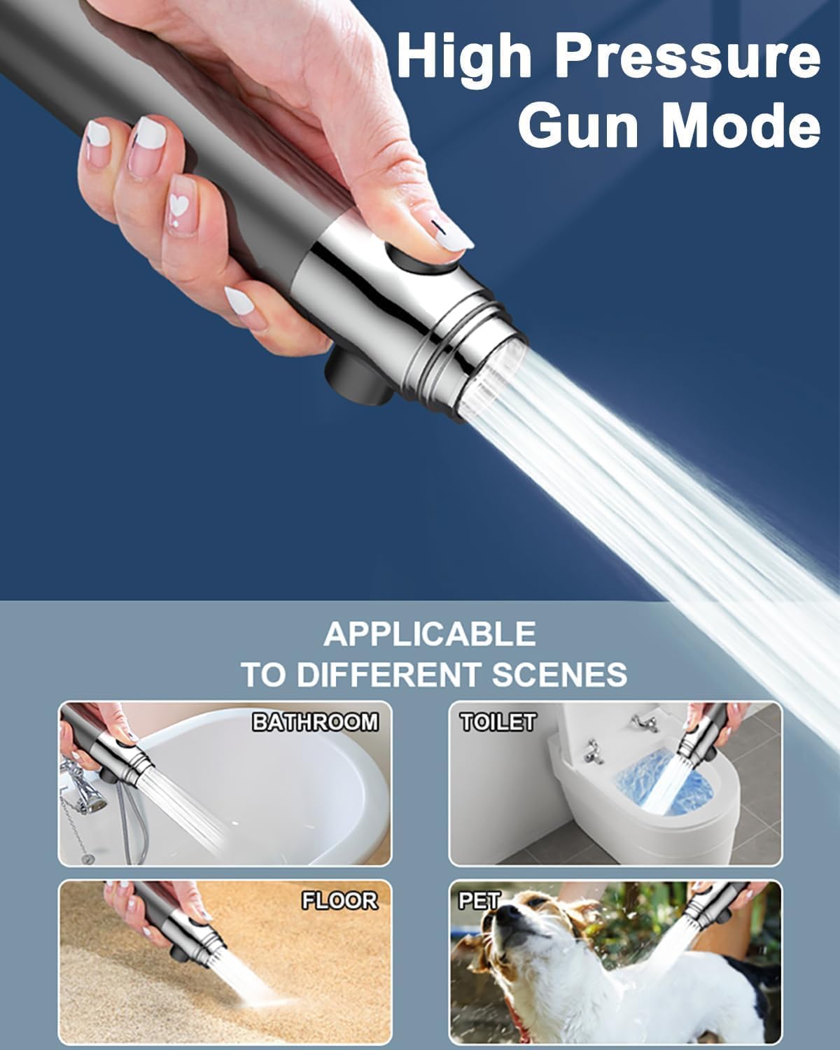Filtered Shower Head with Handheld, High Pressure Shower Heads 4 Modes with 60 Inch Hose & Adjustable Bracket, Detachable Shower Filter Head for Hard Water with ON/OFF Switch for Bathroom