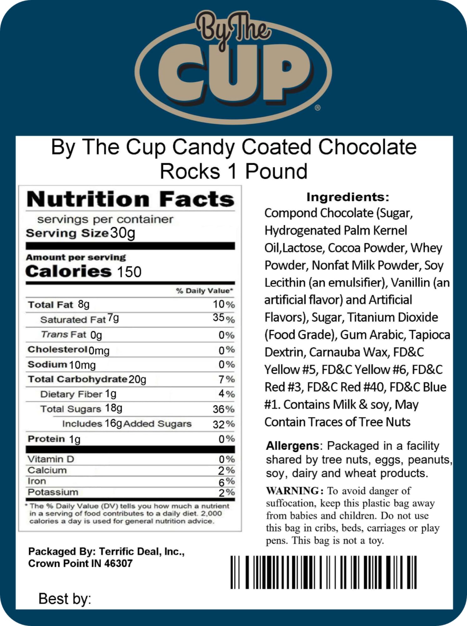 By The Cup Candy Coated Chocolate Rocks, 1 lb