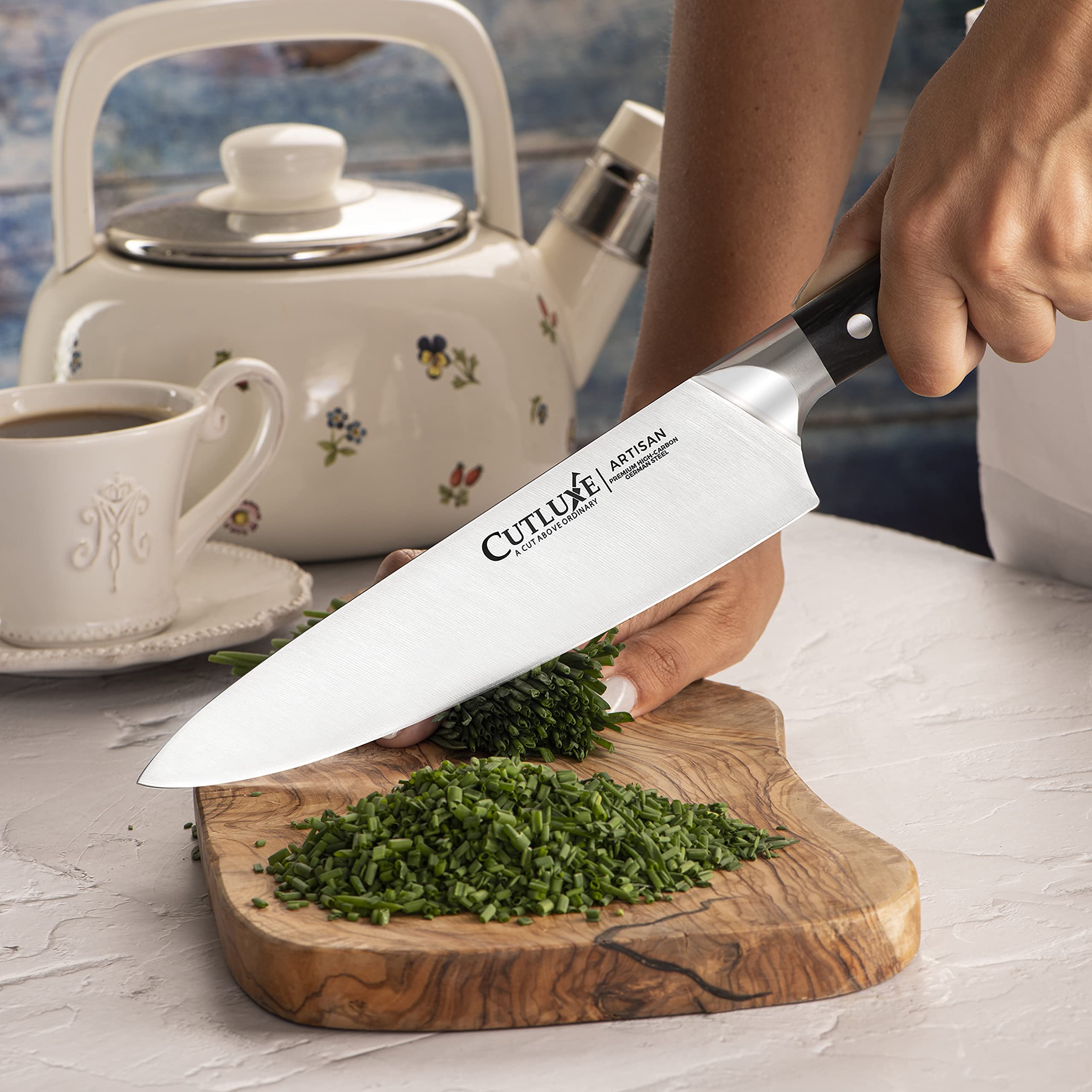 Cutluxe Cleaver Knife, Carving Knife & Chef Knife– Forged High Carbon German Steel – Full Tang & Razor Sharp – Ergonomic Handle Design – Artisan Series