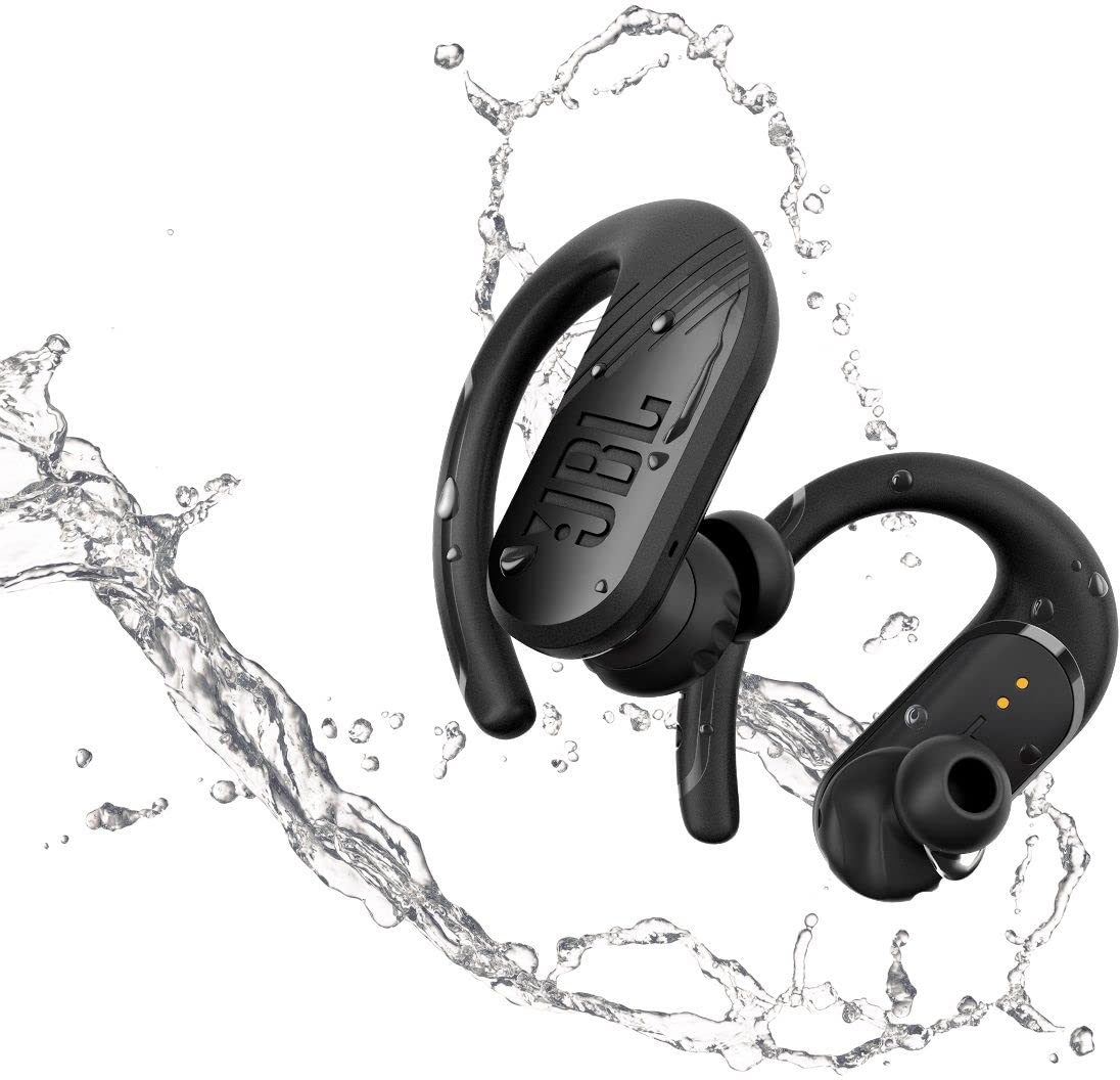 JBL Endurance Peak II Waterproof True Wireless in-Ear Sport Headphones Bundle with Deluxe CCI Carrying Case (Black)