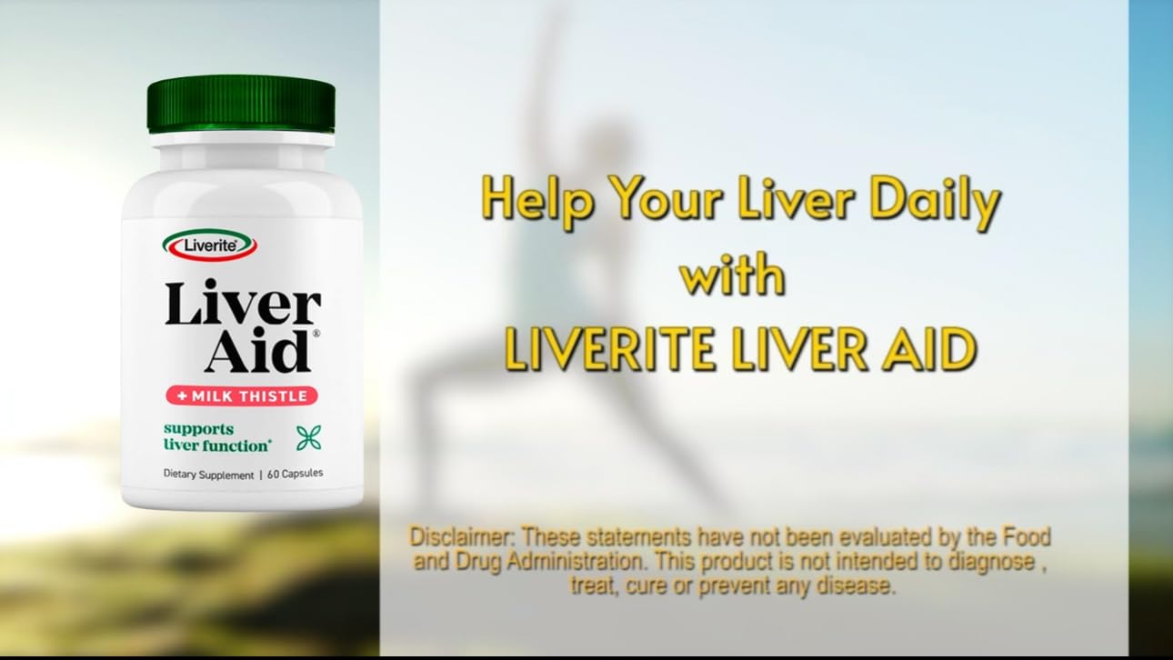 Liverite Liver Aid With Milk Thistle 150 Capsules, Liver Support, Liver Cleanse, Liver Care, Improves Energy