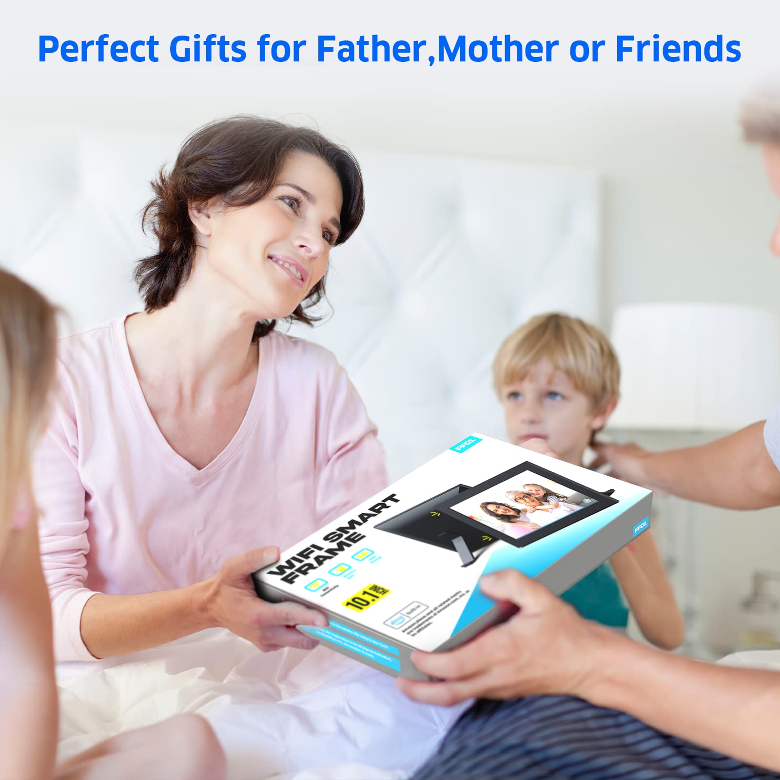 Digital Photo Frame with Alexa Built-in IPS HD WiFi 10.1'' Smart Digital Picture Frame, Touch Screen Display, 16GB Storage, Auto-Rotate, Easy Setup to Share Photos and Videos via App from Anywhere