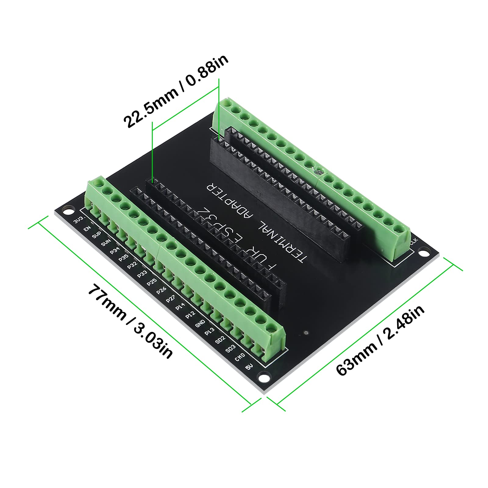 Diitao 4PCS ESP32 Breakout Board, GPIO 1 into 2 for 38PIN Narrow Version ESP32 ESP-WROOM-32 Microcontroller Development Board(ESP32 Breakout Board), Black