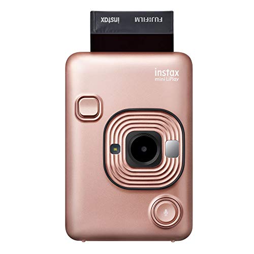 Fujifilm Instax Mini LiPlay Hybrid Instant Camera (Blush Gold) + Fujifilm Instax Instant Film (20 Shots) + Compact Camera Case β Instant Camera Bundle