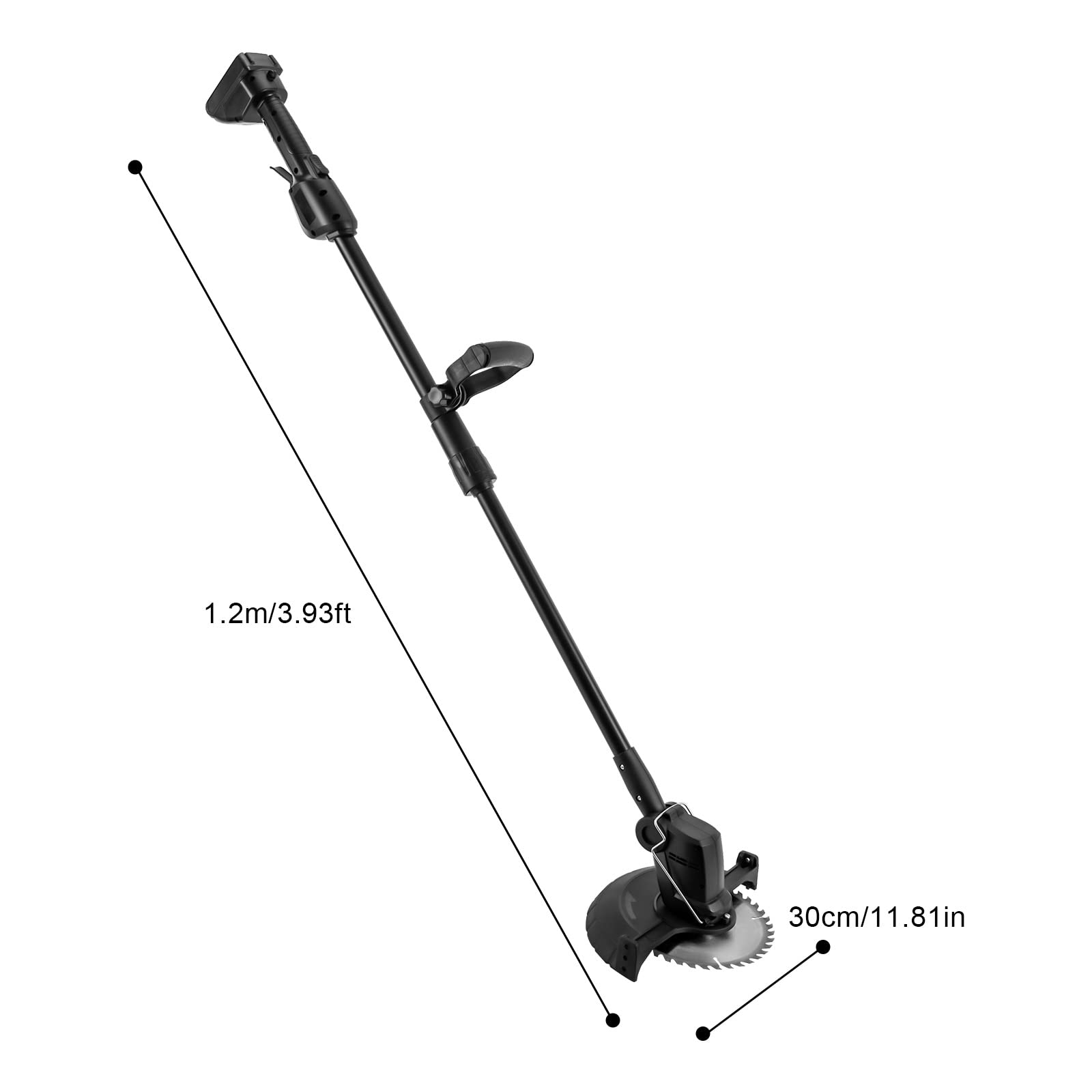Cordless String Trimmer & Edger, Battery Powered, 11.8 Inch Weed Eater Edger Lawn Tool with 90 Degree Adjustable Head, 1500mAh Battery and Fast Charger Included