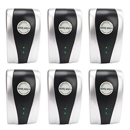 Duvik Power Saver, Energy Saver, Electricity Reducer Power Saving Box US Plug 90V-250V 30KW for Household Office Market 6 Pack, black