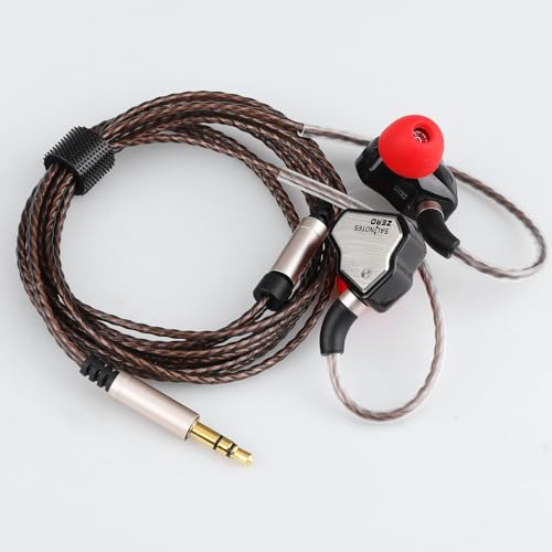 Linsoul 7Hz Salnotes Zero HiFi 10mm Dynamic Driver in-Ear Earphone IEM with Metal Composite Diaphragm Stainless Steel Faceplate Detachable 2Pin OFC Cable (Black, Without Mic)