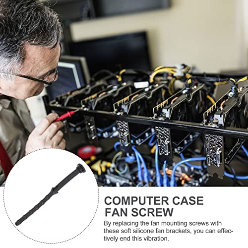DIKACA Case Pc Case Pc 16 pcs Fan Black Rivet Silicone Pin Mounting Screws Replacement Vibration Case Mm Anti- Absorption Noise Soft Reducing Rubber Component Screw Computer Pc Computer Case Fan