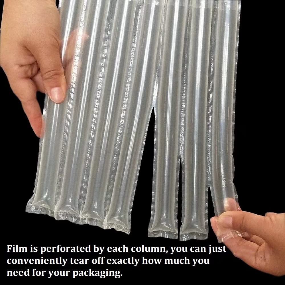 BZQZDAI 11.8"×164 Feet Bubble Cushioning Wrap Roll,Inflatable Air Pillow Column Wrap for Heavy Duty Packing and Shipping, Large Bubble Wine Bottle Protector Breakable Shipping Supplies with Free Pump