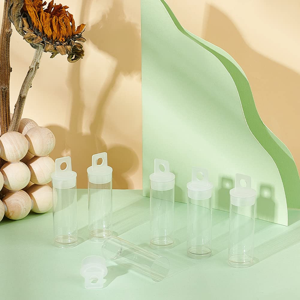 PH PandaHall 30pcs Clear Tube Bead Containers, Plastic Storage Tubes with Caps Organizers Bottle Container Set for Beads, Bath Salt, Candy Storage, Party Favors, 10ml (2.68x 0.75 Inch /6.8x1.9 Cm)