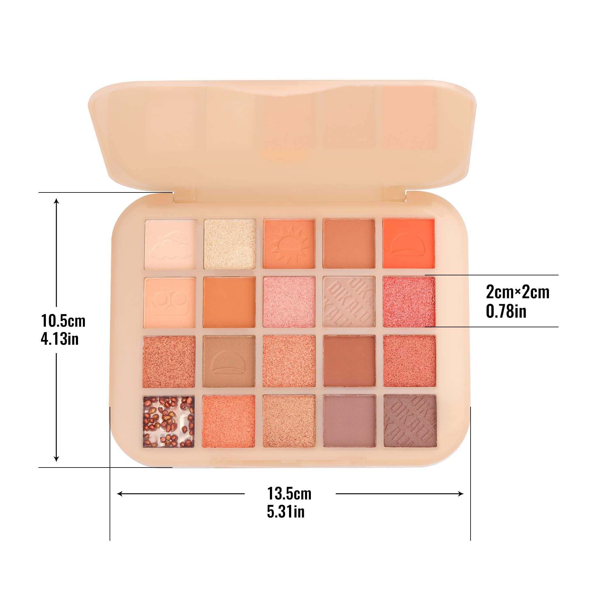 EYDEVRO 20 Colors Eyeshadow Palette Makeup Shimmer Matte and Glitter Eye Shadow Korean Makeup Palette, High Pigmented Shades, Pressed Pearls Cream Texture Eyeshadow