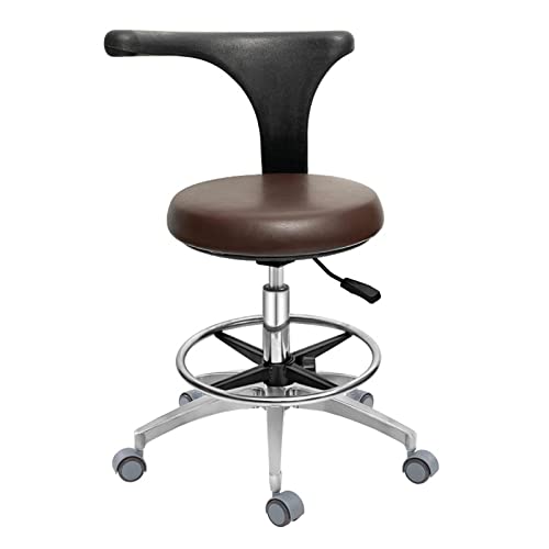 Dental Assistant Stool Dentist Doctor Chair Adjustable Height Dentist Stool with Backrest PU Leather for Office Clinic Dentist Shop Lab and Home ,A7