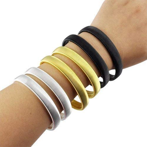 Coolrunner 6 Pcs Anti-Slip Elastic Shirt Sleeve Holders Metal Armbands for Band Stretch Garters