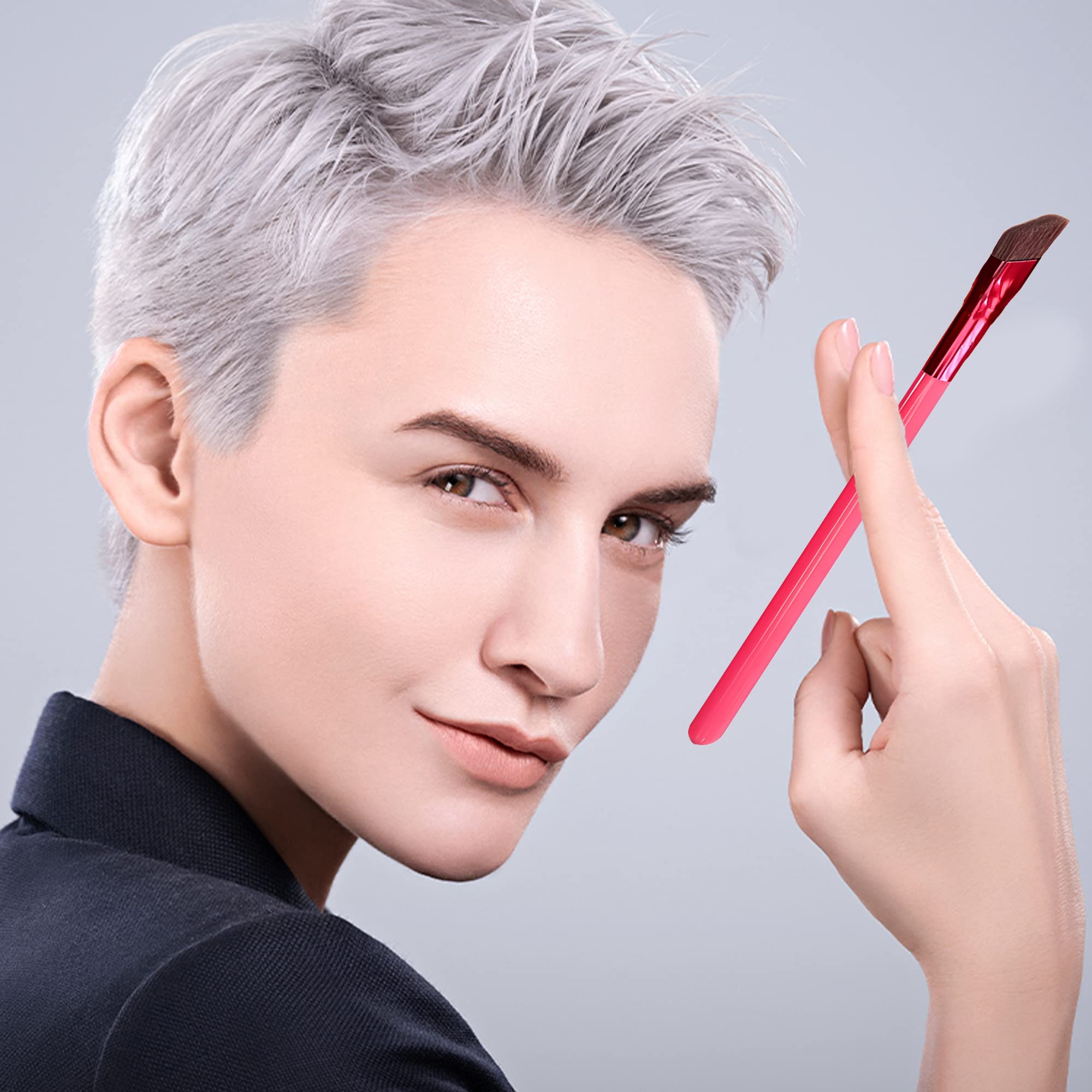 Eyebrow Brush Professional Eyebrow Brush Multi Function Eyebrow Brush Three-dimensional Concealer Makeup Brush Angled Eyebrow Hairline Brush丨2 Pieces (large And Small)…