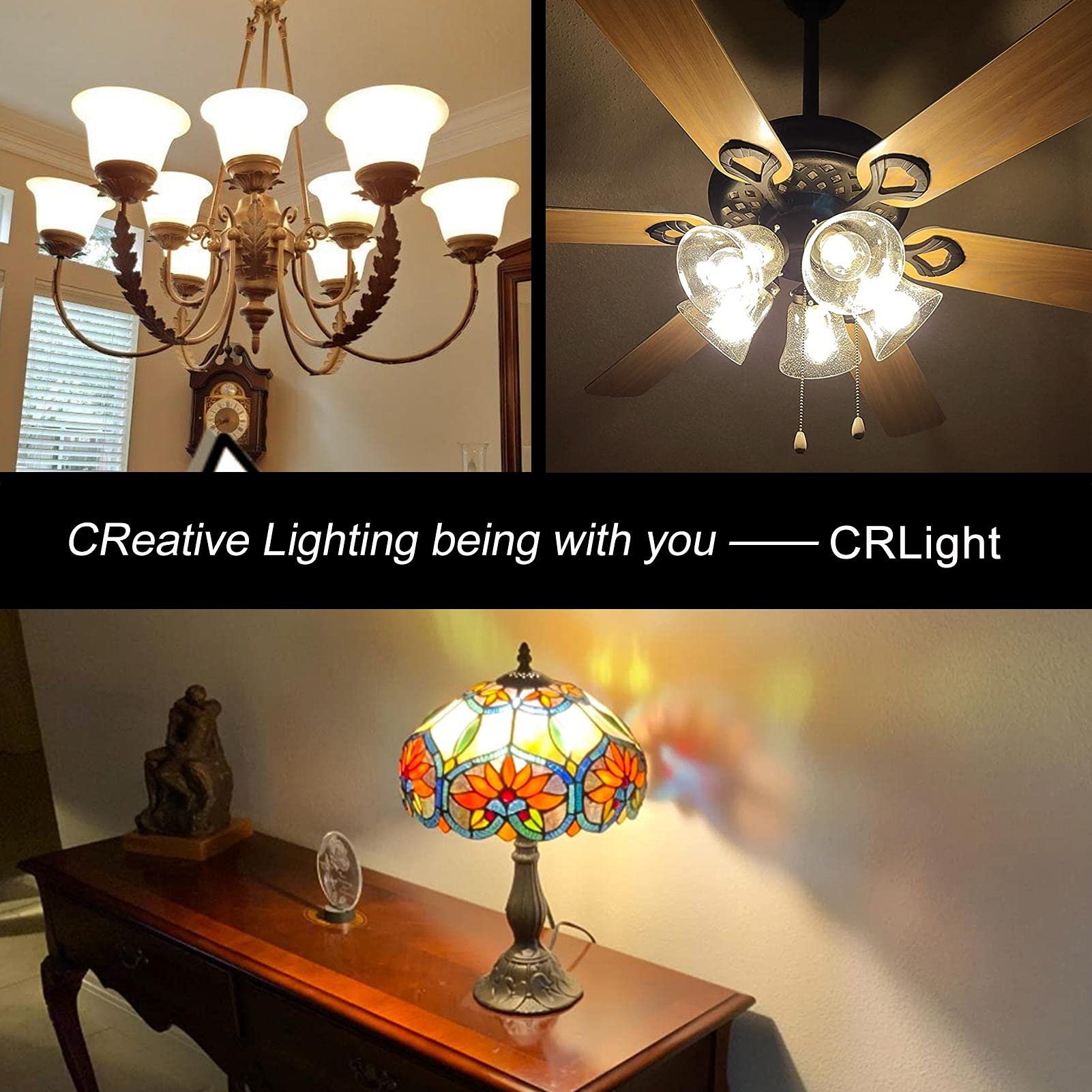 CRLight Smooth Dimming Version, 5W A19 / A60 LED Edison Bulb 3000K Soft White, Dimmable 50W Equivalent 500LM, E26 Medium Base Antique Style Clear Glass Lengthened Filament LED Light Bulbs, 6 Pack