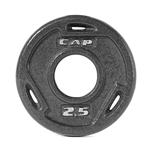 CAP Barbell Olympic Grip Weight Plate, Single, Black, 2.5 Pound