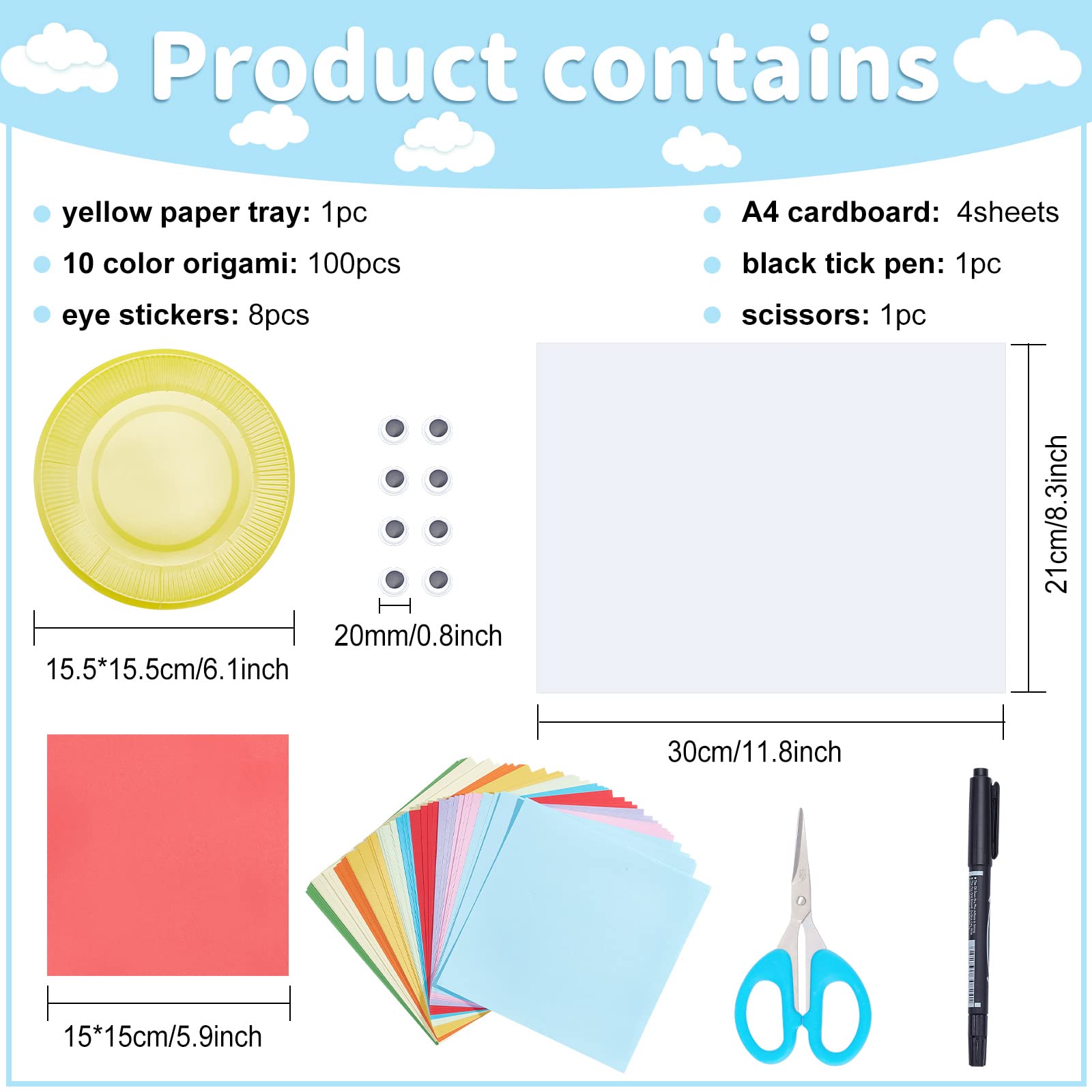 FREEBLOSS Paper Plate Art Kit Birthday Gift Paper Crafts Kit Sky Sun Clouds Theme Creative Fun Learning Game Holiday Crafts Christmas Activity
