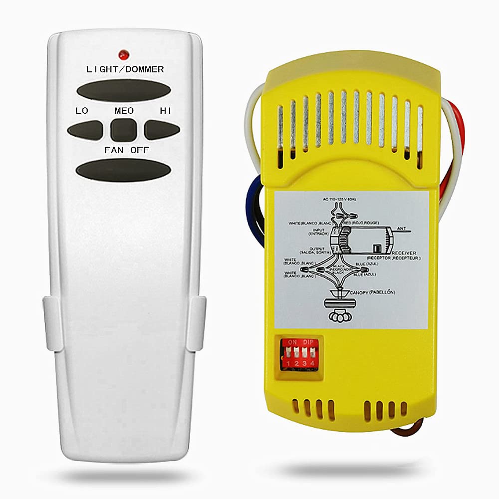 COREBAY Ceiling Fan Remote Control & Receiver Complete Kit HD5+FAN18R Replace Hampton Bay/Harbor Breeze/Hunter/Westinghouse LED