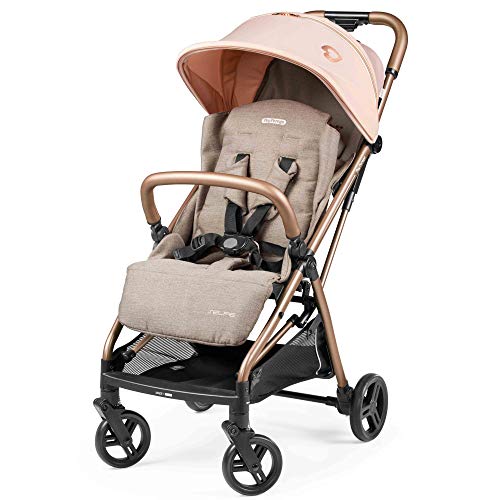 Peg Perego Selfie â Self-Folding, Light Weight, Compact Stroller â Compatible with All Primo Viaggio 4-35 Infant Car Seats - Made in Italy - Mon Amour (Beige, Pink, & Rose Gold)