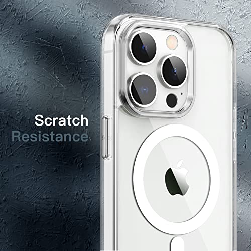 JETech Magnetic Case for iPhone 13 Pro 6.1-Inch Compatible with MagSafe Wireless Charging, Shockproof Phone Bumper Cover, Anti-Scratch Clear Back (Clear)