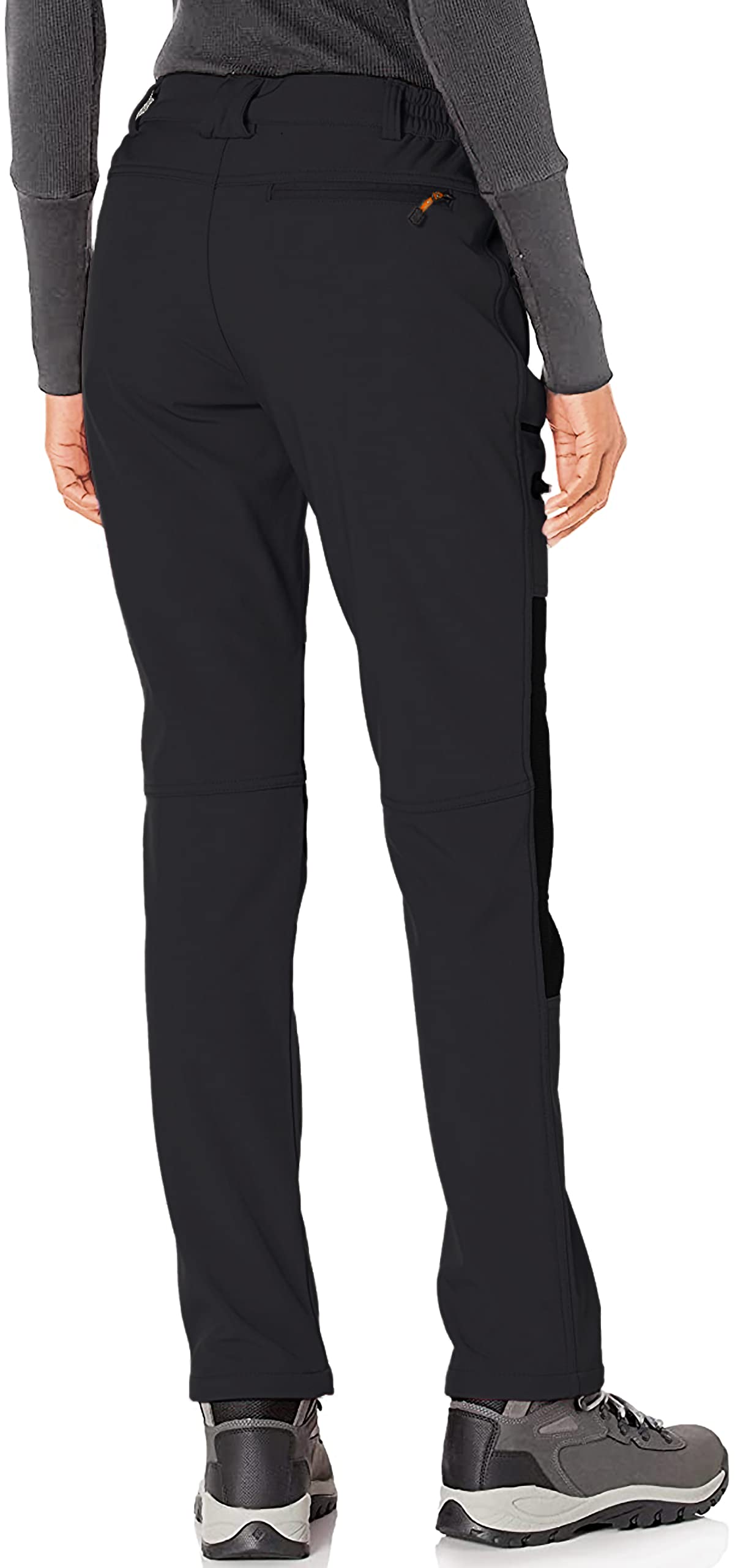 DAFENGEA Women's Hiking Pants Outdoor Waterproof Windproof Softshell Fleece Slim Snow Ski Pants,CFK1682W-Black-S