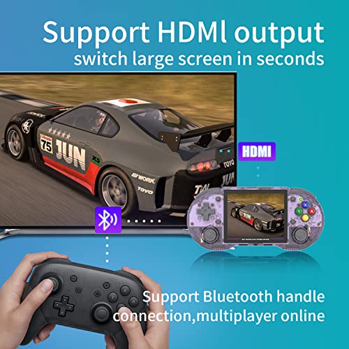 RG353PS Retro Handheld Game Console 3.5'' IPS Screen Linux OS RK3566 64bit Game Player with 128G TF Card Preload 4519 Classic Games Built in 3500mAh Battery Compatible with 5G WiFi and 4.2 Bluetooth