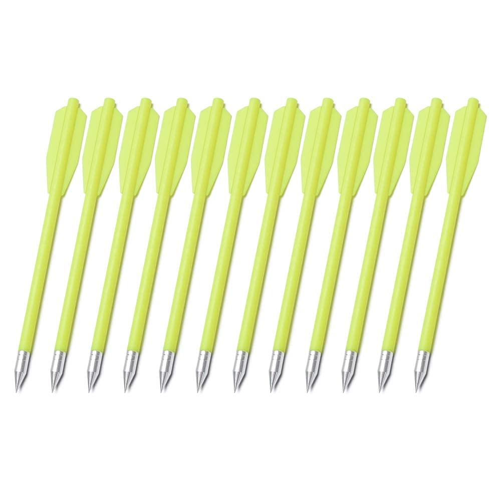 Bow and arrow college Mini Crossbow Bolts Miniature Crossbows Arrows Yellow Plastic Body with Sharp Metal Point Tip(Pack of 12)