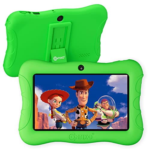 Contixo 7 inch Kids Learning Tablet Bundle - 2GB RAM 32GB Storage, Bluetooth, Android 10, Dual Cameras, Parental Control, Kids Bluetooth Headphone & Tablet Bag