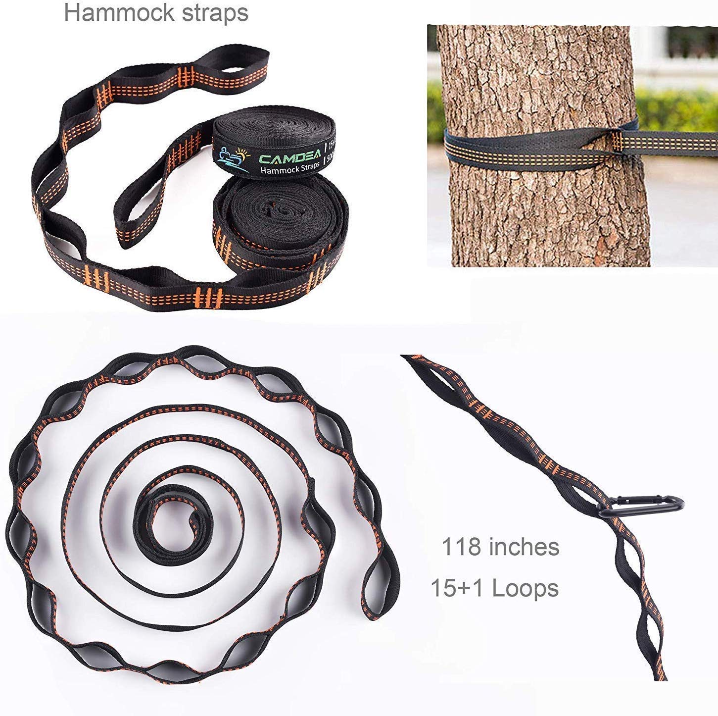 CAMDEA Double Camping Hammock with Tree Straps, Camp Lightweight Portable Hammock 2 Person, Hammock Tent Swing for Sleeping, Backpacking, Travel, Outdoor, Beach, Hiking, Sport