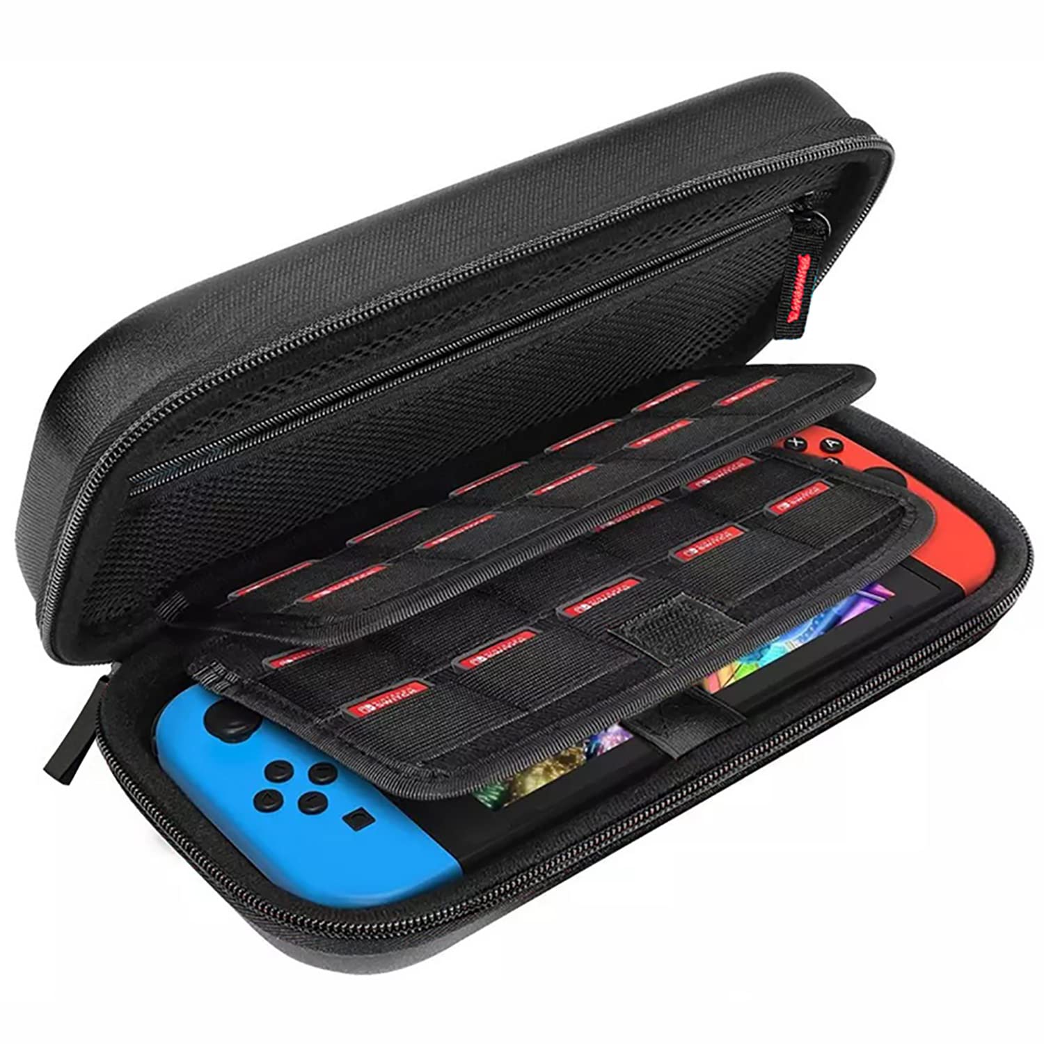 Freelight Switch Carrying Case Compatible with Nintendo Switch, 12 in 1 Accessories kit with Travel Protective Case, HD Screen Protector and 6pcs Thumb Grips Caps