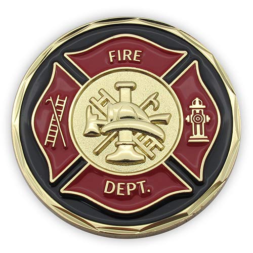 Firefighters Coin, Firefighter Challenge Coin, Pocket Token of Appreciation and Protection. “My God, in whom I Trust”. Gold-Color Plated Challenge Coin. Firefighter Souvenir, Psalm 91 Gift