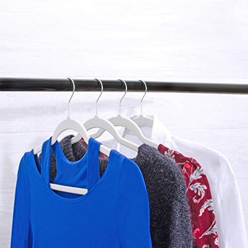 Home Expressions 21" Extra Wide, Plus Size, 20 Pack Premium Velvet Hangers 21"x9" … (Ivory)