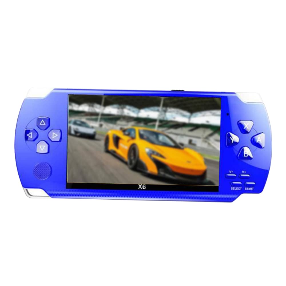 Diketigeey 4.3 inch 8GB Handheld Game Console Built in 1500 Games for Multiple simulators x6 Retro Video Game Console mp3/mp4/Ebook TV Out Portable Game Player Device (Blue)