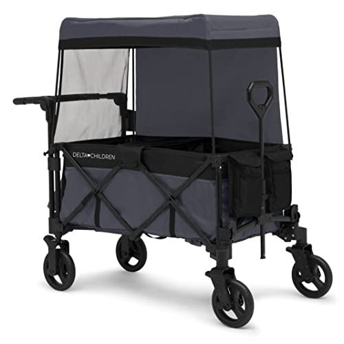 Delta Children Adventure Stroller Wagon, Grey/Black