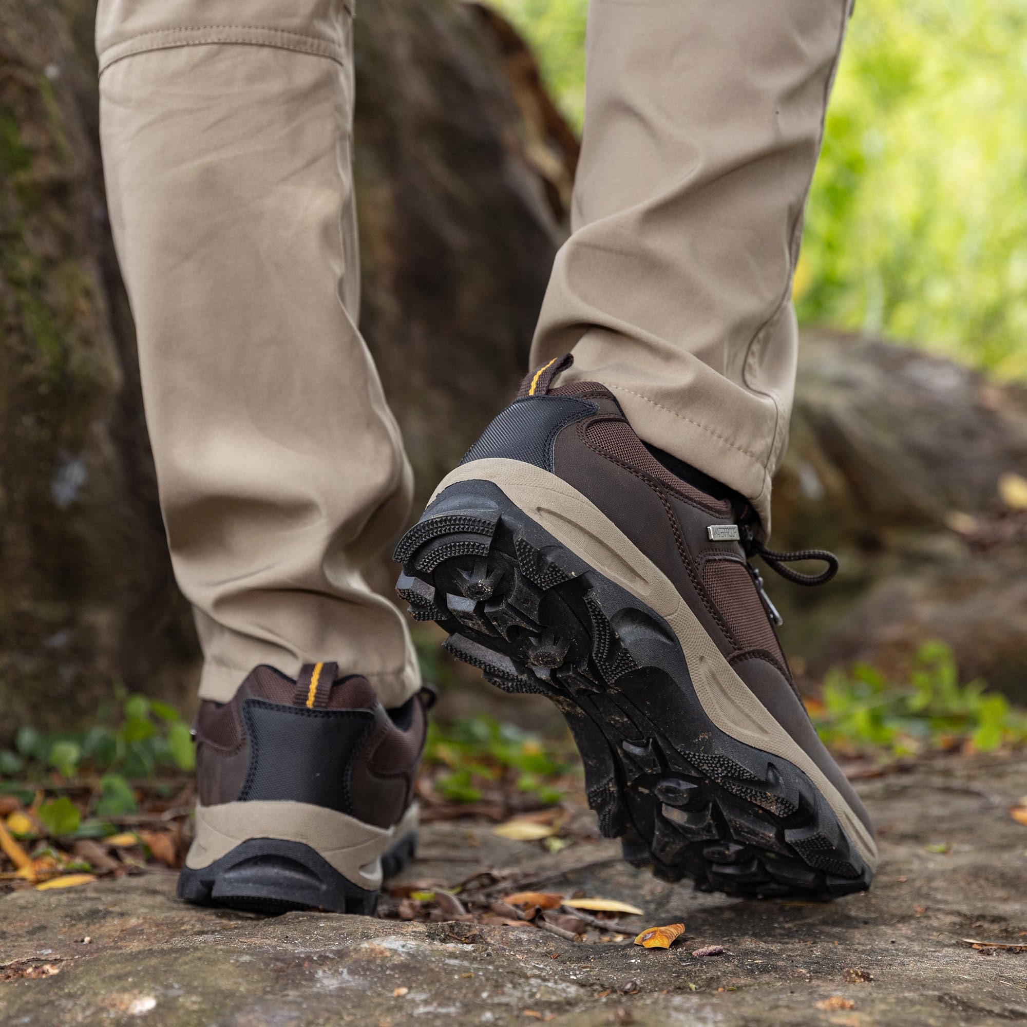CC-Los Hiking Shoes for Men Lightweight Comfortable Walking Sneakers Brown 11.5