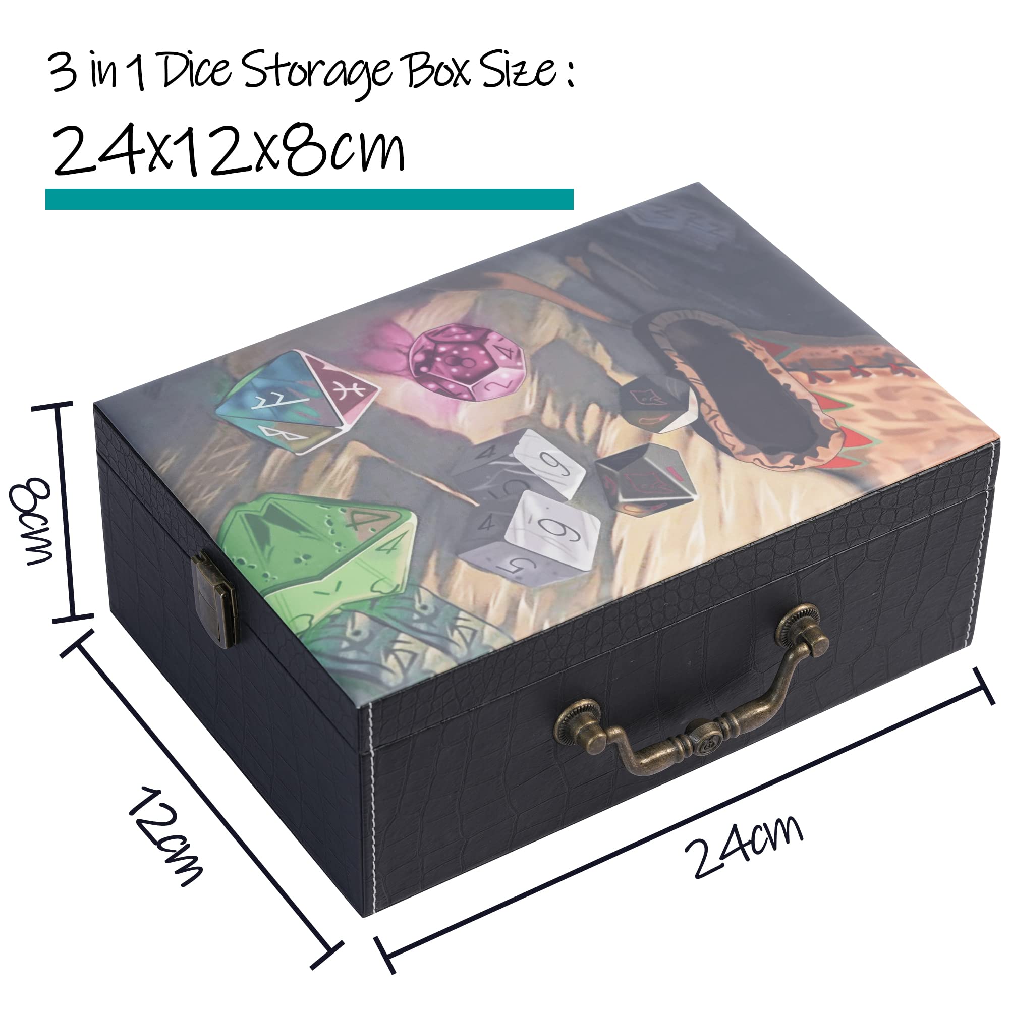 Dice Tray and Dice Tower - 3 in 1 DND Dice Rolling Tray, Dice Tower and Dice Box Storage for RPG Dice, Perfect for RPG and Tabletop Gaming