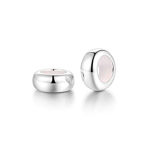 CHTLOR Charm Bracelets Clip Stopper Charm Sterling Silver 2pcs Rubber Charm Stopper Spacer Bead for Charm Bracelets