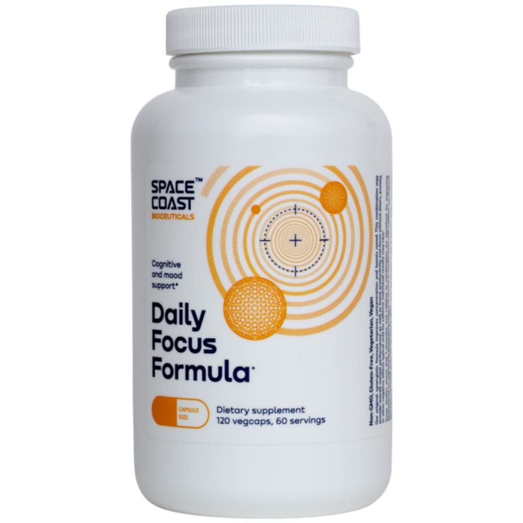 Daily Focus Formula. Cognitive and Mood Support. Dietary Supplement. 120 VegCaps.