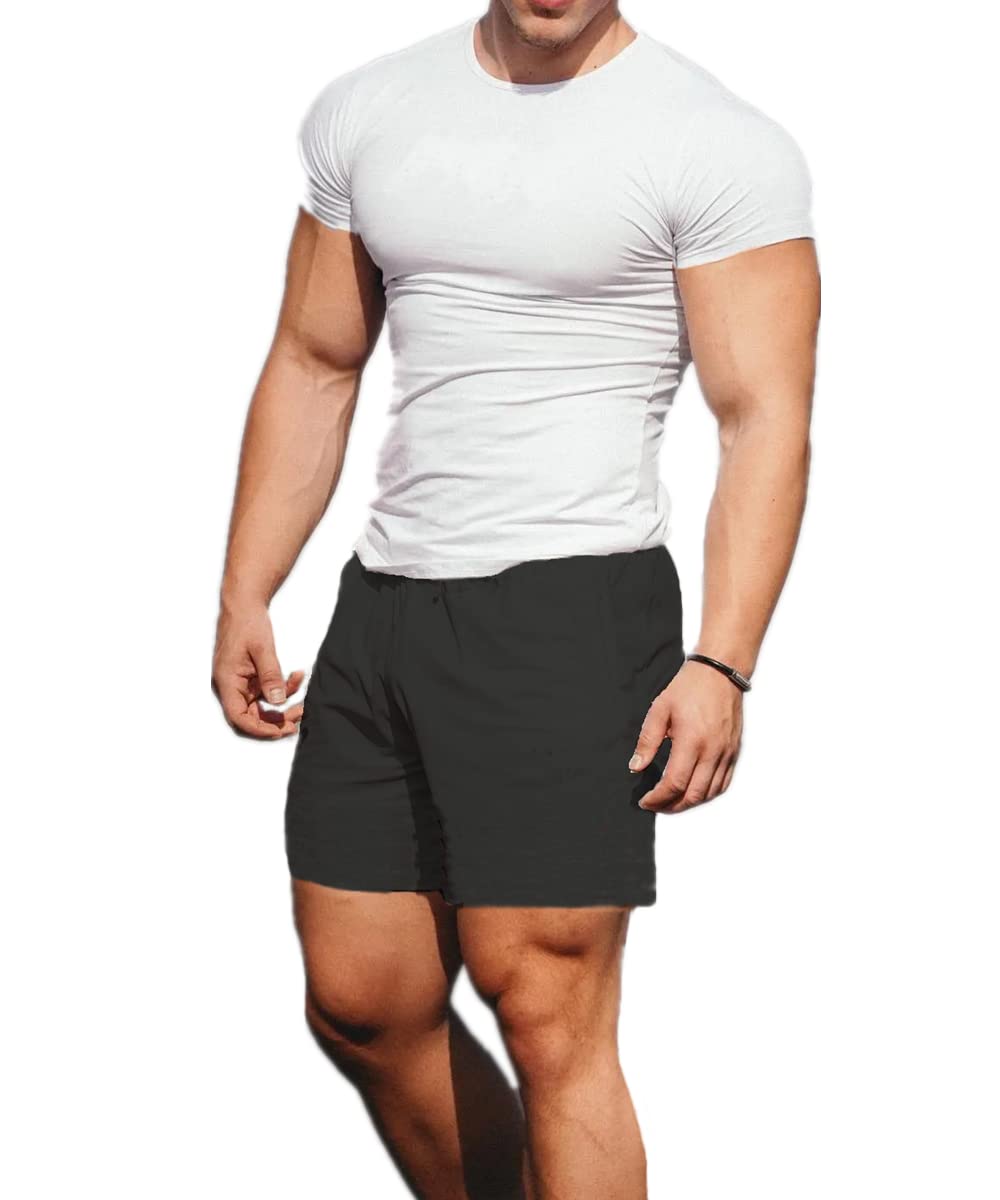 COOrun Men's Workout Tracksuit Short Sleeve for Running Jogging Athletic Sports T-Shirts and Shorts Suit Set
