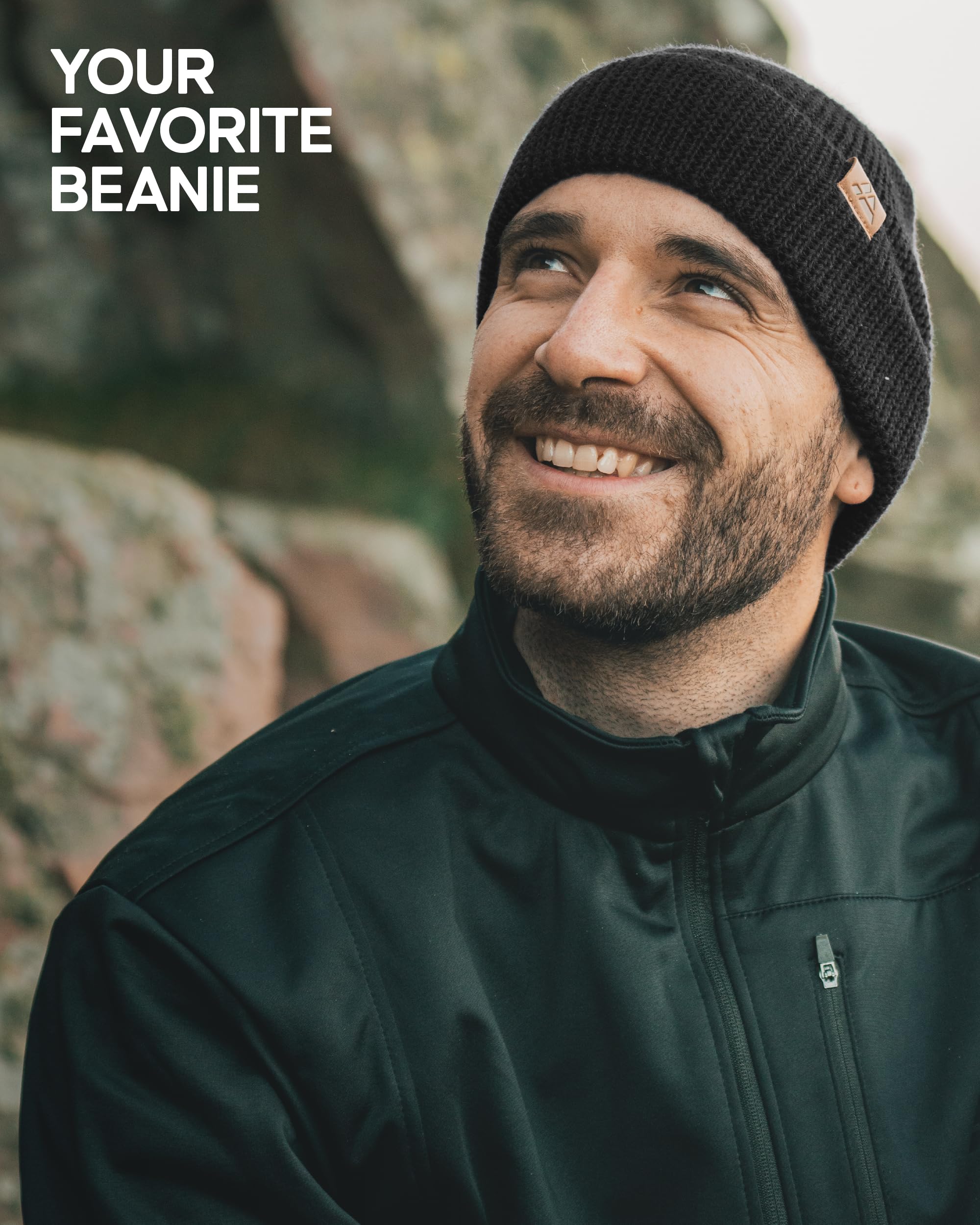 DANISH ENDURANCE Polar Fleece Merino Beanie Adult 1-Pack One Size Black 1-Pack