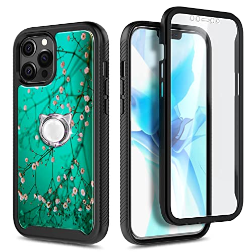 NGB Supremacy Case for iPhone 12 Pro Max (6.7 inch), Full Body Protection with [Built-in Screen Protector] Ring Holder/Wrist Strap, Slim Fit Shockproof Bumper Durable Cover (Plum)