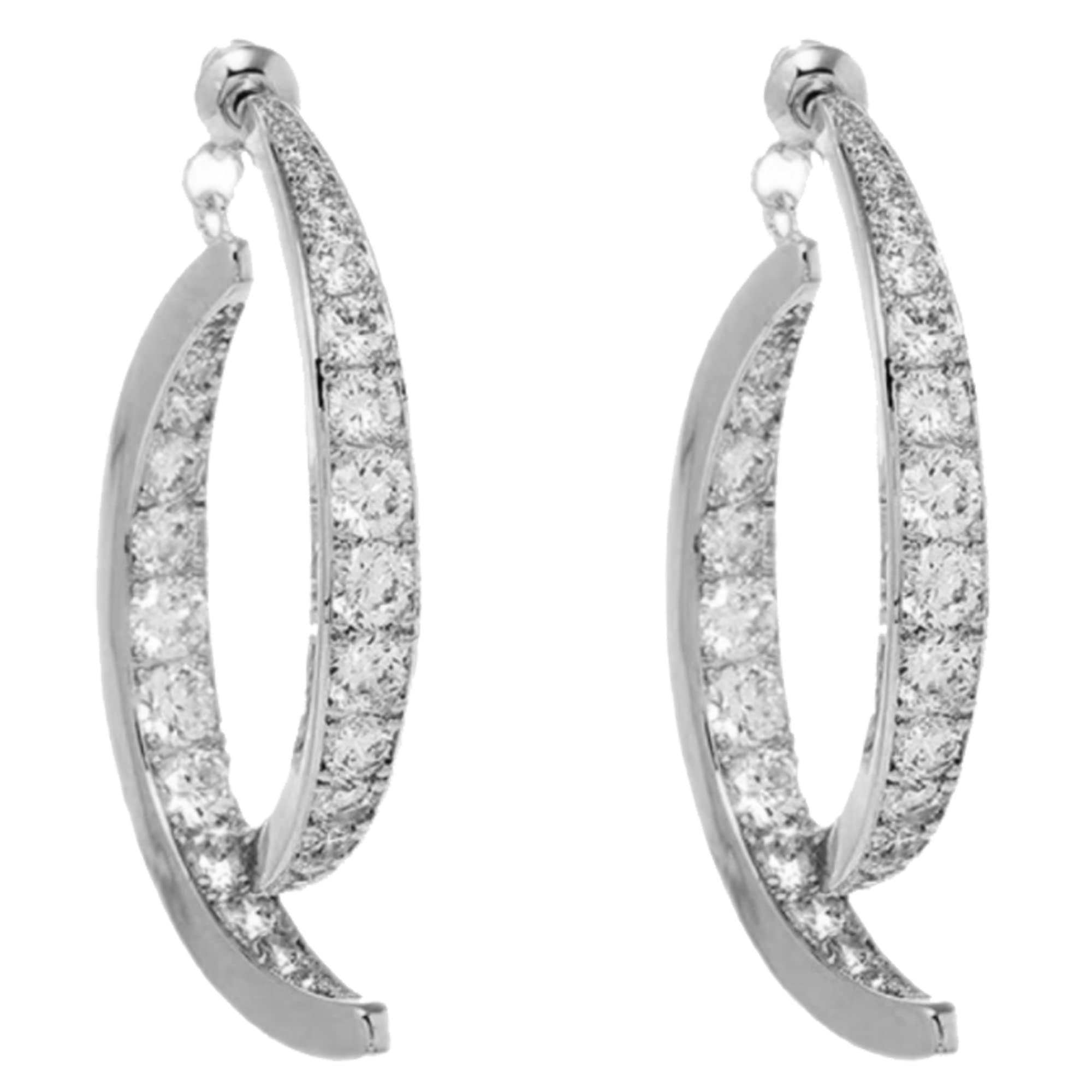 Cross Curved Earrings Zircon Curved Stick Front Back Linear Drop Earrings Piercing Hypoallergenic Ear Cuff
