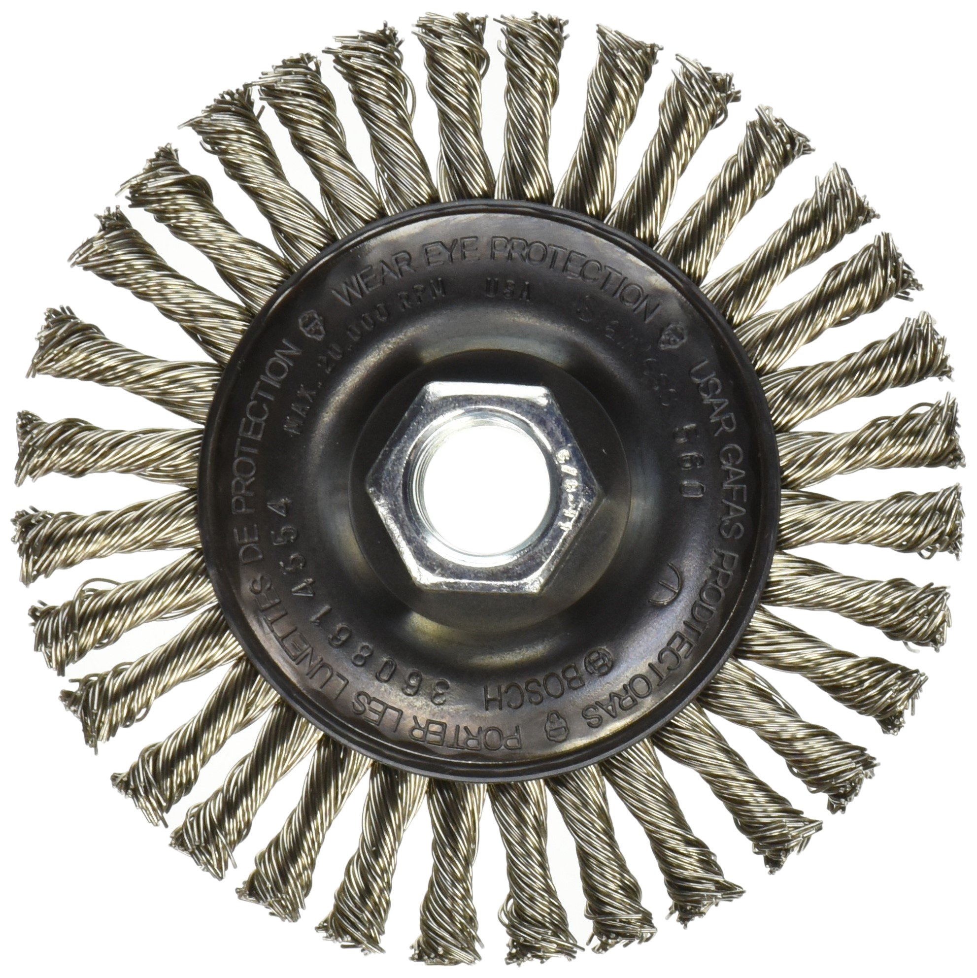 BOSCH WB554 4-Inch Stainless Stringer Bead Knotted Wire Wheel, 5/8-Inch x 11 Arbor