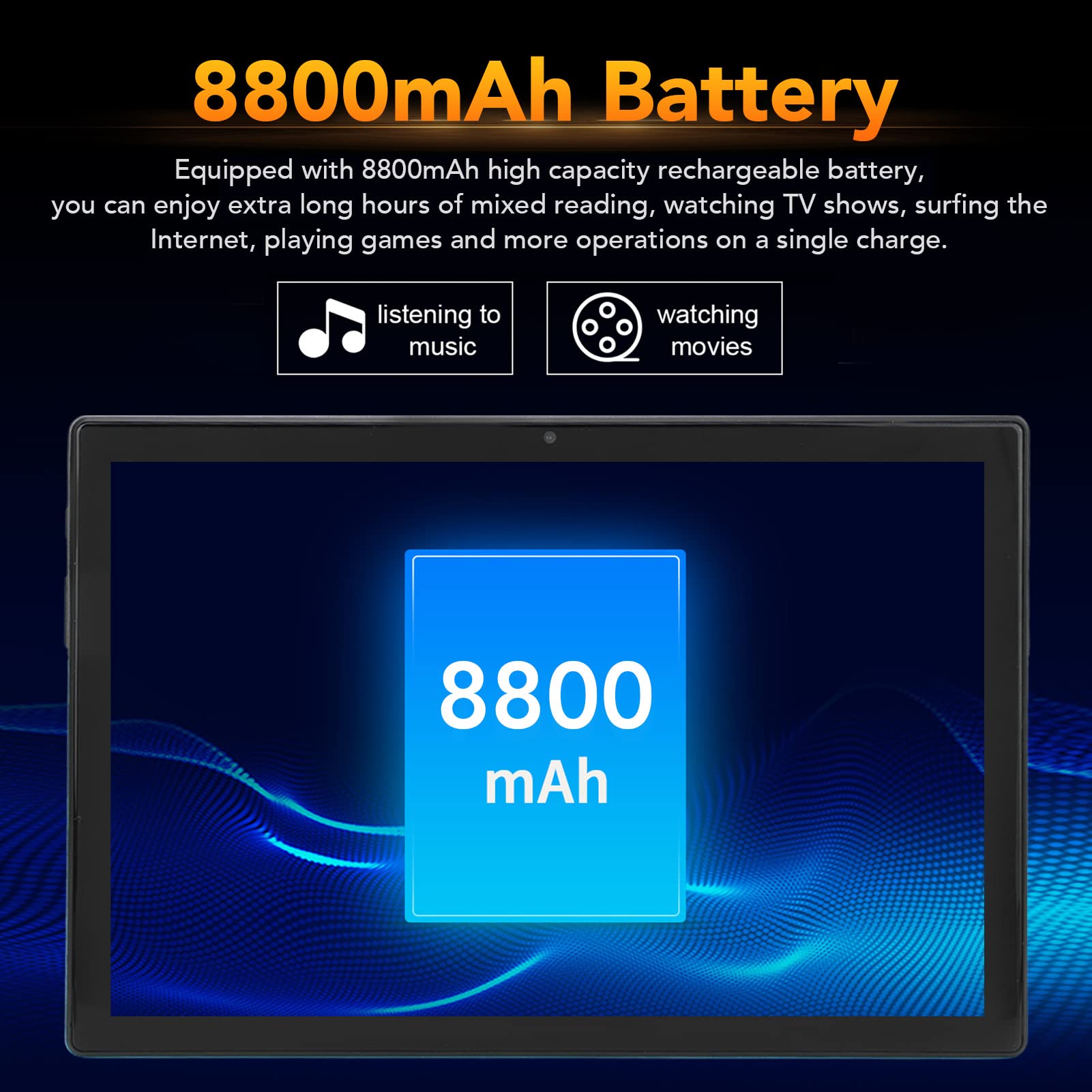 ciciglow 10.1in Tablet, Tablet Computer HD 10GB 256GB WiFi for 11, 4G LTE Dual SIM Dual Standby Calling Tablet PC (Blue)