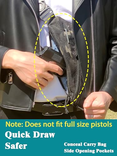 Crossbody Sling Bag, Anti Thief Conceal Carry Handgun Bag, Stealth Personal Pocket Bag Over Shoulder Backpack for Men Women