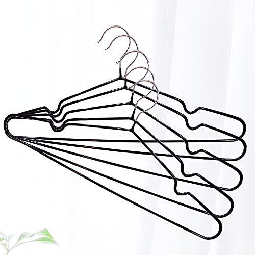 GXLQIJU Clothing Hangers Non-Slip Durable Metal Hanger with Rubber Coating Space-Saving Slim Standard Clothes Hangers for Shirt Skirt Coat (Black, 32pack)