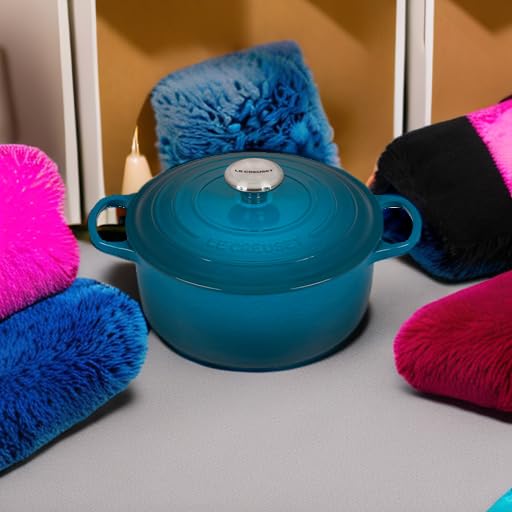 Le Creuset Enameled Cast Iron Signature Round Dutch Oven, 4.5 qt., Deep Teal